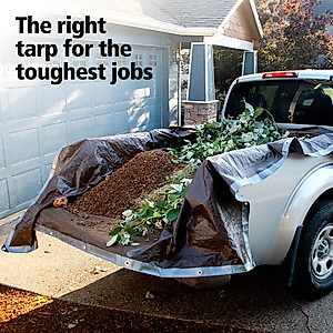 12x16 Heavy Duty Tarp, 10 Mil Thick, High Durability, Tear & Fade Resistant, UV Treated, Grommets Every 18 Inches (12' x '16')