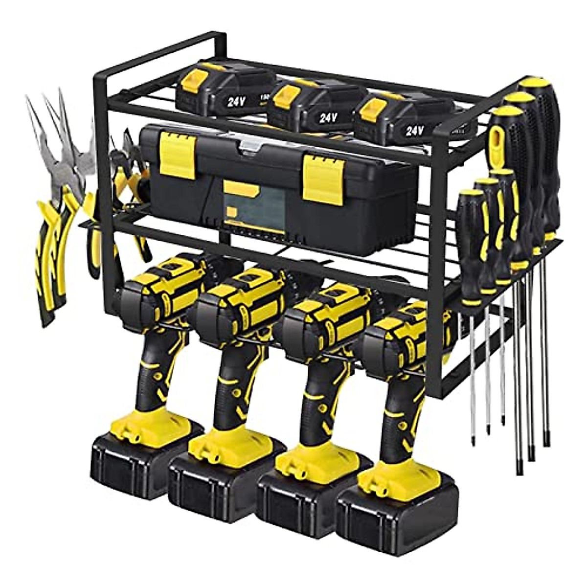 Garage Tool Storage Shelf Power Tool Organizer 50KG Load Bearing Wall Mounted for Factory