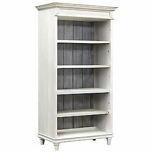 Martin Furniture Hartford Open Wood Bookcase, Storage Cabinet, Office Shelves, White (IMHF4078W)