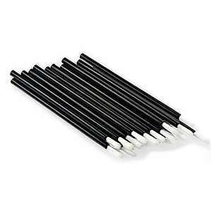 Huachnet Disposable Lipstick Gloss Wands with Soft Brush Head Makeup Kits-Pack of 100 (Black-Nylon Hair Lip Brush)