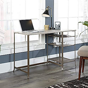 Sauder Center City Desk, L: 46.93" x W: 20.79" x H: 30.00", Champagne Oak Finish