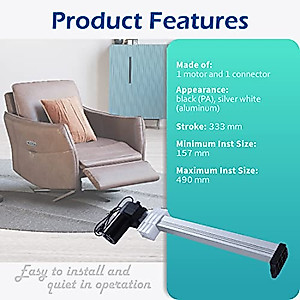 Okin Refined R Motor JLDQ 12 & JLDQ.12.157.333L for Power Recliner Actuator Replacement, Electric Sofa Bed Lift Chair Motor Replacement for JLDQ.12.157.333D/E/F/G/H/I/J/K/O/P/Q