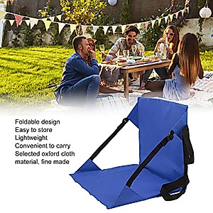 Tgoon Folding Bleacher Cushion, Portable Lightweight Folding Stadium Seat Oxford Cloth for Lawn(Blue)
