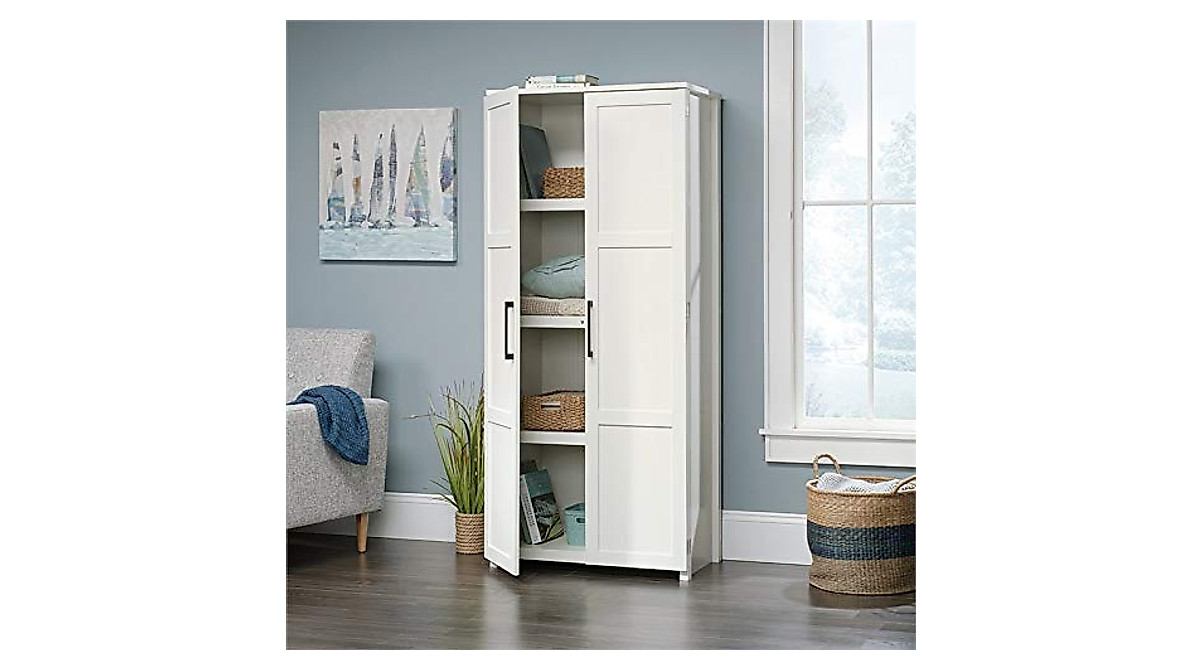 Sauder HomePlus Storage Cabinet - White Finish for Versatile Home Storage