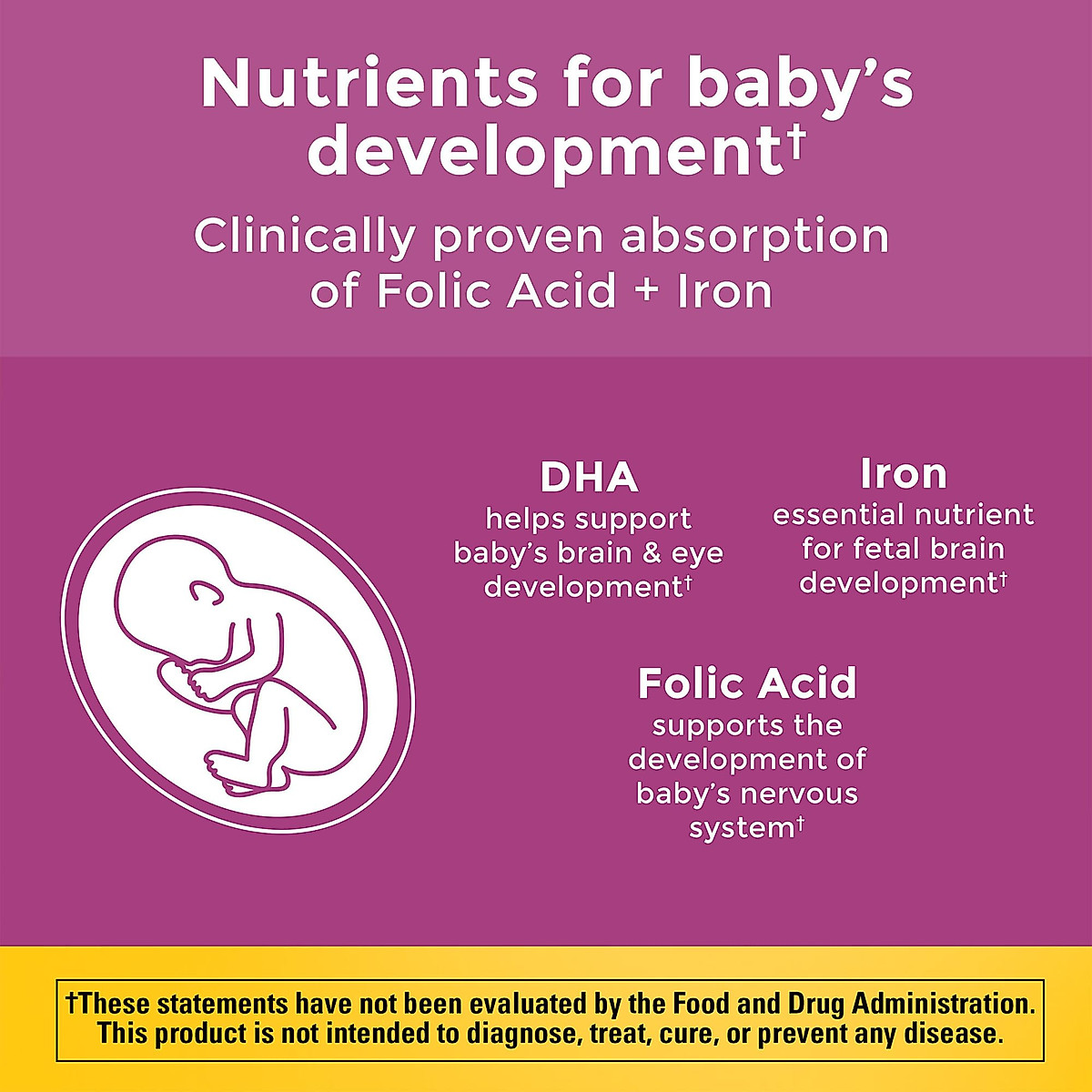 Nature Made Prenatal with Folic Acid + DHA, Prenatal Vitamin and Mineral Supplement for Daily Nutritional Support, 110 Softgels, 110 Day Supply