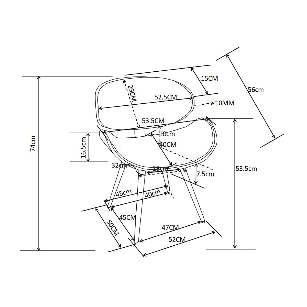 SIMPLIHOME Marana 18 Inch Wide Mid Century Modern Dining Chair in Deep Tan Vegan Faux Leather, For the Dining Room