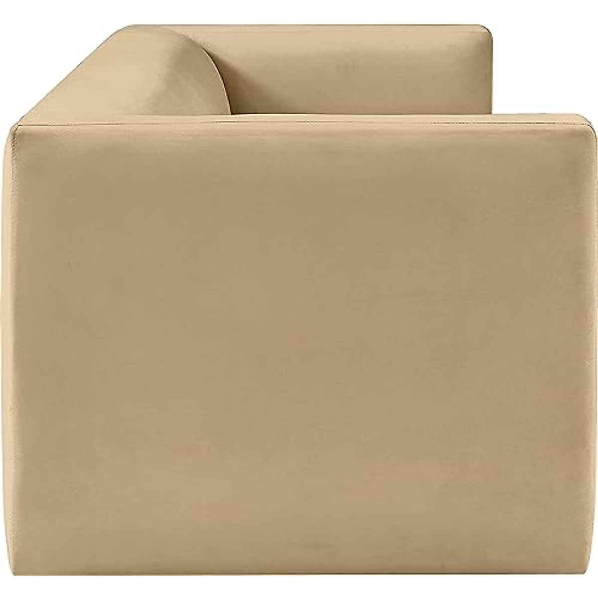Meridian Furniture 665Camel-S Henson Collection Modern | Contemporary Velvet Upholstered Sofa with Soft Camel Velvet, Solid Wood Frame, 89.5" W x 34.5" D x 28" H, Camel