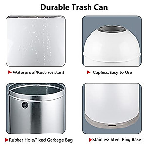 Stainless Steel Trash Can with Lid Open Top Trash Bin, Industrial Metal Trash Enclosure, Detachable Inside Cabinet, Commercial Garbage Bin for Hotel, Patios, Cafés, Parks (Color : Blue, Size : 45L)