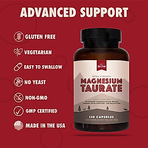 Natural Rhythm Magnesium Taurate, High Absorption Taurate, 750mg (150mg of Elemental Magnesium) 120 Capsules