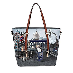Nicole Lee FASHION WOW IT'S LONDON PRINT SHOPPER BAG