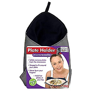 Microwavable Heat Resistant Plate Holder Cozy Protects Hands and Fingers From Hot Dishes. Microwave and Washing Machine Safe Hugger For Heating Soup or Leftover Meals To Eat Dinner and Watch TV