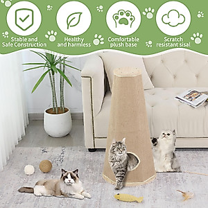 ROYALAY Tall Cat Scratching Posts for Indoor Cats, Premium Sisal Rope Scratch Posts for Kitten and Adult Cats, Scratcher Post Tree Kitten Interactive Toy to Protect Your Furniture for Cats at All Ages