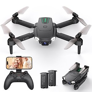 SOTAONE S400 Mini Drone for Kids with 1080P HD FPV Camera, Foldable Remote Control Helicopter Toys Gifts for Boys Girls with Auto-hovering, One Key Start/Land, Self-spin, 3D Flips 3 Speeds 2 Batteries