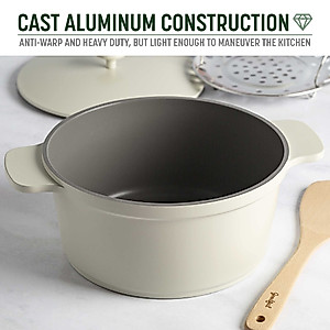 Goodful All-In-One Pot, Multilayer Nonstick, High Performance Cast Dutch Oven With Matching Lid, Roasting Rack And Turner, Made Without PFOA, Dishwasher Safe Cookware, 4.7-Quart, Linen