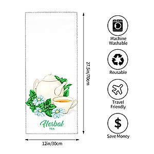 luxteen Herbal Tea Hand Towel - Print Bath Bathroom Towel Highly Absorbent Soft Guest Fingertip Towels