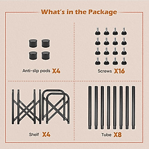 4-Tier Expandable Shoe Rack, Adjustable Metal Shoe Rack for Front Door Metal Black Free Standing Shoe Storage Organizer for Small Space Entryway Garage Hallway Bedroom Easy to Assemble, Black