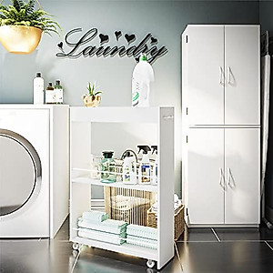 Ameriwood Home Trestle Laundry Cart, White