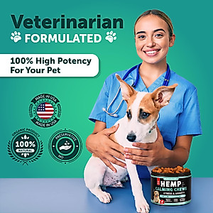 Artullano Hemp Calming Chews for Dogs - Advanced Dog Calming Chews - Anxiety Relief Treats - Dog Anxiety Relief - Health and Wellness Supplements for Dogs - Hip and Joint Support - 120 Chews