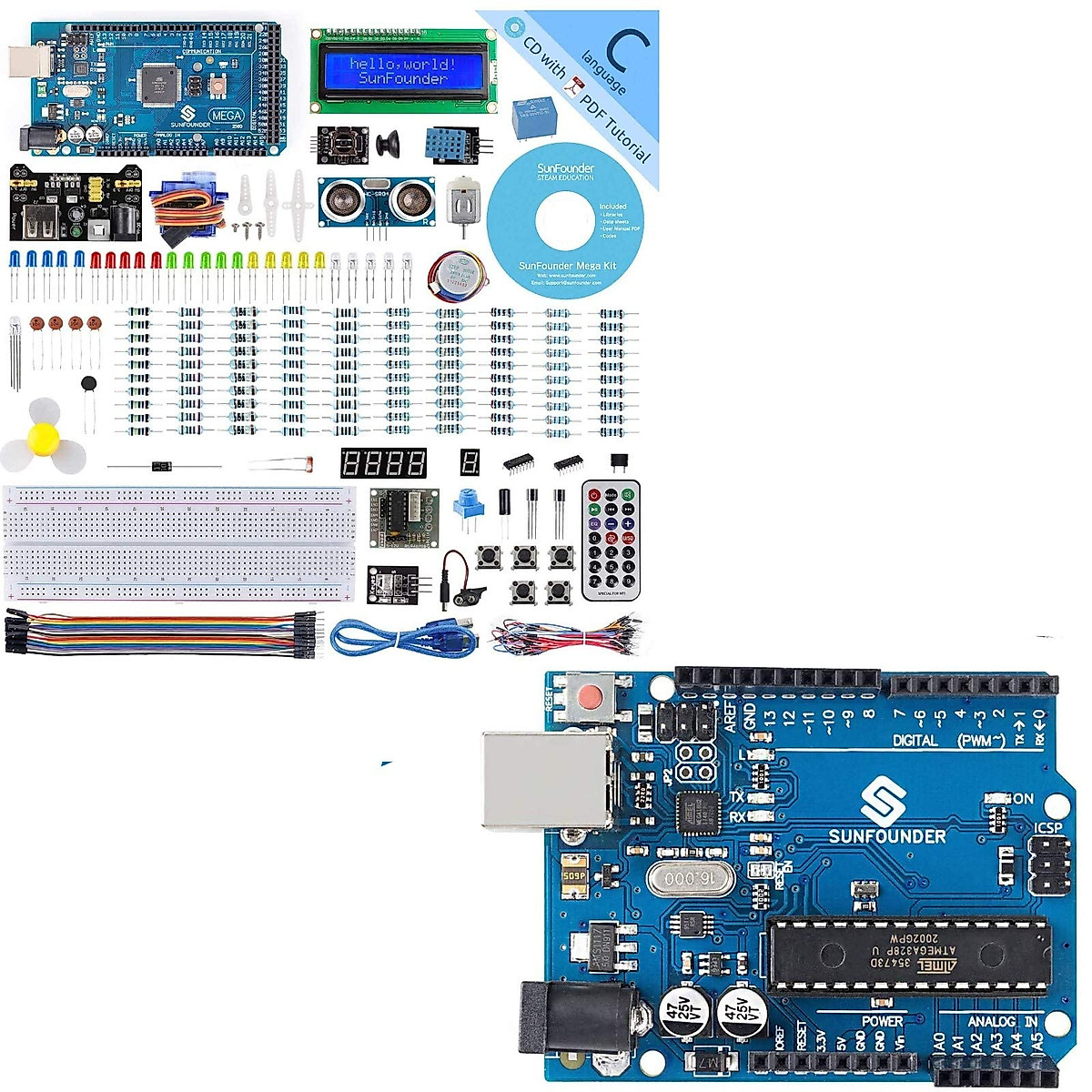 SunFounder 2560 R3 Project Super Starter Kit with 2560 Controller Board and R3 Controller Board
