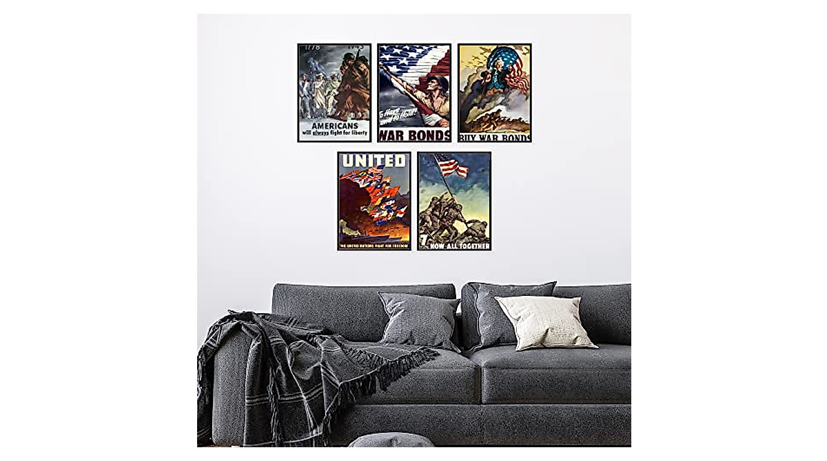 WW2 Propaganda Posters Set of 5 - Vintage Wall Art for Collectors