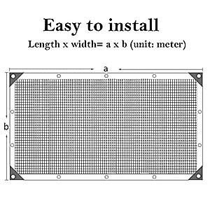 RGRE 16x20 ft 90% Sunblock Shade Cloth, Sun Mesh Shade Heavy Duty, Sun Shade Net with Grommets, Shade Net Tarp for Garden, Plants Cover, Carport, UV Resistant Netting