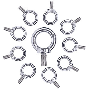 Muzata 10Pack M5 Stainless Steel Heavy Duty Male Thread Lifting Ring Machinery Shoulder Eye Bolt CN28,HN3
