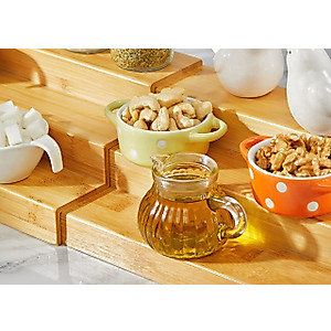 RoyalHouse Bamboo Expandable Spice Rack Organizer 3-Tier Kitchen Cabinet Space Space Saver Countertop Display Shelf