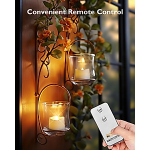 Homemory Remote Control Tea Lights, Flickering Realistic Tea Lights Battery Operated with Remote, for Home Decor and Seasonal Celebration, Pack of 12, Warm White Light, Dia 1-2/5'', H 1-1/4''