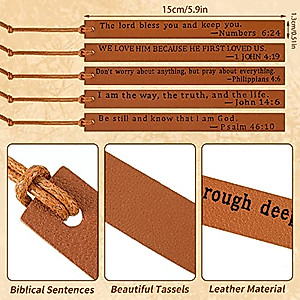 20 Pcs Leather Christian Bookmarks with Tassels Inspirational Bible Bookmarks Scripture Leather Bookmark Bible Verse Religious Bookmarks for Men Women Book Reading Bookworm Book Lovers Readers Gifts