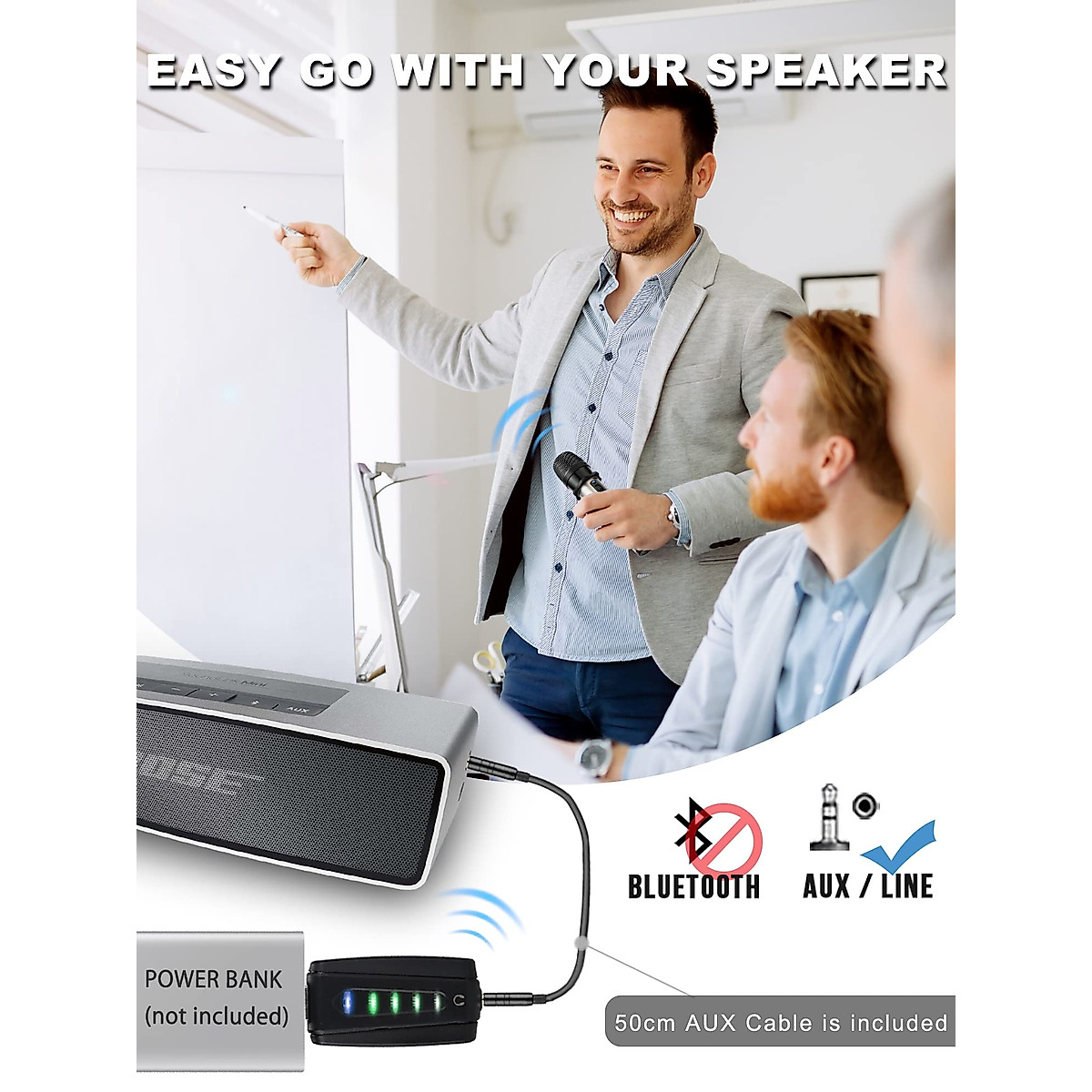 Alvoxcon USB Wireless Microphone, UHF Condenser mic for Android, PC Computer, Laptop, PA, Podcasting, Vlogging, YouTube, Vocal Recording, Gaming, Singing Practice (System with USB Receiver)
