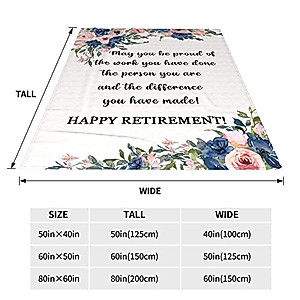 AJIIUSV Retirement Gifts Throw Blanket Happy Retirement Flannel Blankets for Retired Women Teacher Boss Farewell Present 50"x60"
