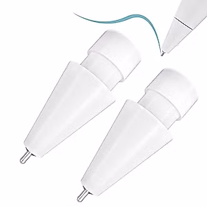 Upgraded Pencil Tips fits for Apple 2nd 1st Gen iPad Pro Pencil,0.78mm No Wear Out Fine Point Precise Control Apple Pen Tip,Longer Tips High Strength Material,White
