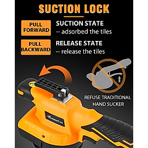 Mxmoonfree Tile Tools Tile Vibration Tool Tile Vibrator for Installation with Suction Cup, Adsorption Lock, Adjustable Vibration, Storage Case, 2 Pcs 2000mAh Battery Tile Tiling Leveling Machine