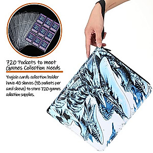 Card Binder for YuGiOh Cards - 9 Pocket Card Holder Book with Sleeves Compatible with Yugioh Cards, Holds 720+ Cards