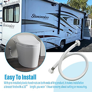 Water line fittings and accessories Flexible faucet connector 30 in. Braided PVC Water Hose，Tool-Free Installation，lead free hose，water supply lines for faucet，hose connector