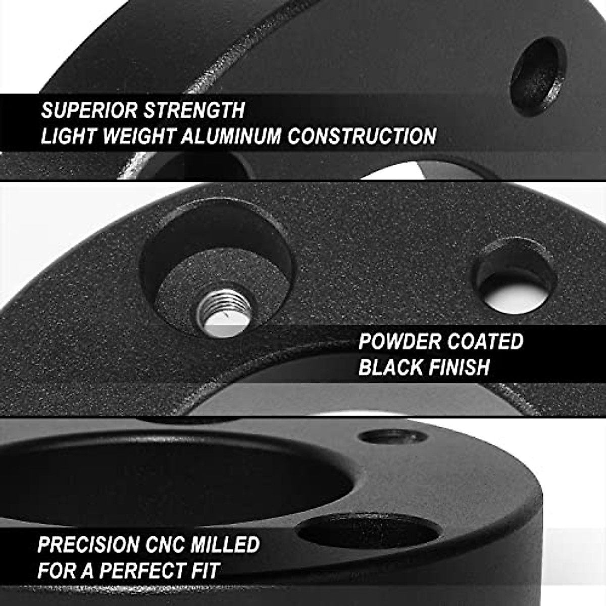 J2 Engineering 3.5" Front Leveling Lift Kit Strut Mount Spacers Compatible with 06-19 Ram 1500 4WD, J2-LK-DG-F-004-BK