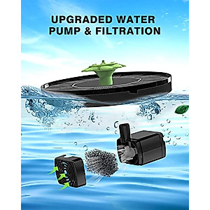 Xinhong Solar Bird Bath Fountain Pump, 1W solar water fountain with 6 Nozzle, 5.1" mini solar fountain pump Outdoor Watering Submersible Pump for Garden, Ponds, Pool, Fish Tank