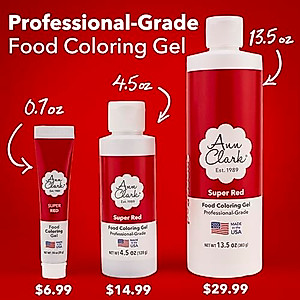 Ann Clark Super Red Food Coloring Gel .70 oz. Professional Grade Made in USA