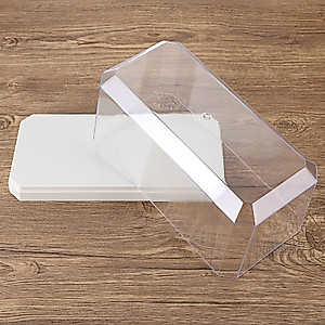 JUXYES Clear Display Box for Collectibles, Rectangular Display Box Stand Countertop Stackable Display Case With Base, Transparent Storage Containers Mini Display Box for Action Figures Toys