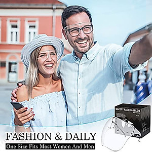 Pupmoms Face Shield, Anti-Fog 4 Pack Face Shields with Glasses Frame, Clear Reusable Plastic Full Cover Face Visor Shield, Transparent Protective Safety Goggle Shield for Adults Women Men