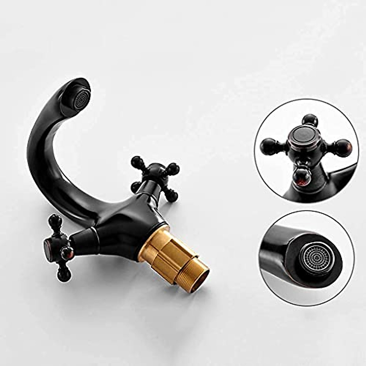 Kitchen Sink Taps Faucet Volcanic Black Single Handle Spout Kitchen Sink,304 Stainless Steel Mixer Taps with Solid Brass(Color:A)