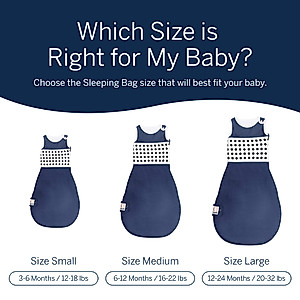 Nanit Breathing Wear Sleeping Bag – 100% Cotton Baby Sleep Sack - Works with Nanit Pro Baby Monitor to Track Breathing Motion Sensor-Free, Real-Time Alerts, Size Small, 3-6 Months, Midnight Blue