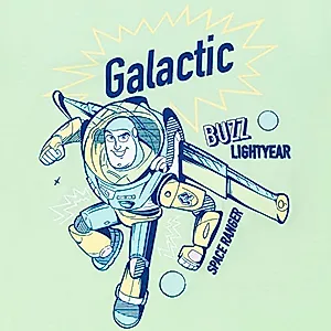 Disney Pixar Toy Story Buzz Lightyear Woody Toddler Boys 2 Pack Graphic T-Shirts Blue/Green 5T