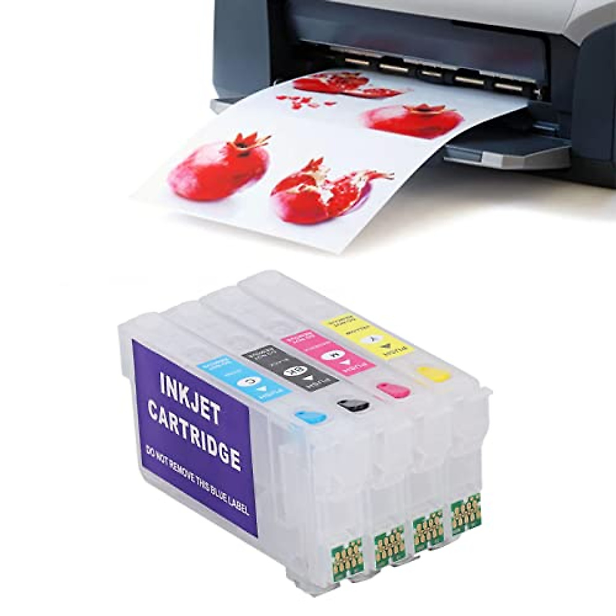 FTVOGUE Ink Cartridge PP BK C M Y 4 Colors Printing Accessory Part (T802 Without Chip)