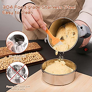 BAOJIAFU Electric Grain Mill Grinder 150g High-speed Grain Spice Herb Grinder 700W Dry Grinder Machine 304 Stainless Steel Superfine Powder Grinder 36000r/min for Kitchen Home and Commercial (150G)