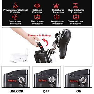 NAKTO Electric Bike Adult Electric Bicycles 26" 250W Electric Bicycle with 36V10.4AH Lithium Battery, Professional 6 Speed Gears with Charger and Locks