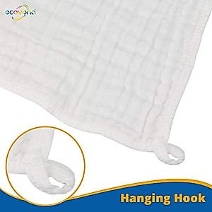 Muslin Burp Cloth for Baby Boys and Girls (6 Pack) | Cotton Newborn Essential Must Have Item | White Unisex Design | Super Soft and Absorbent Burping and Spit Up Cloths | Multi Use Baby Shower Idea