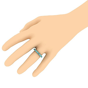 Full Band Turquoise Band Ring 925 Sterling Silver Turquoise Wedding Band 14k Turquoise Birthstone Ring By JEWELOVESTORE (10, Gold)