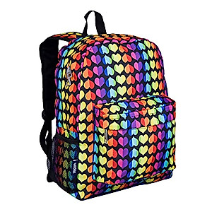 Wildkin 16 Inch Backpack Bundle with 2 Compartment Lunch Bag (Rainbow Hearts)