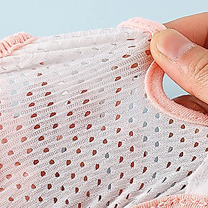 Axnhbubu 2Pairs Baby Knee pads for Crawling for Toddlers.Anti-Slip Adjustable Knee Pads Leg Warmers,Soft Protector with elastic sponge for Toddlers, Infants, Boys, Girls, Kids (Baby girls(pink))